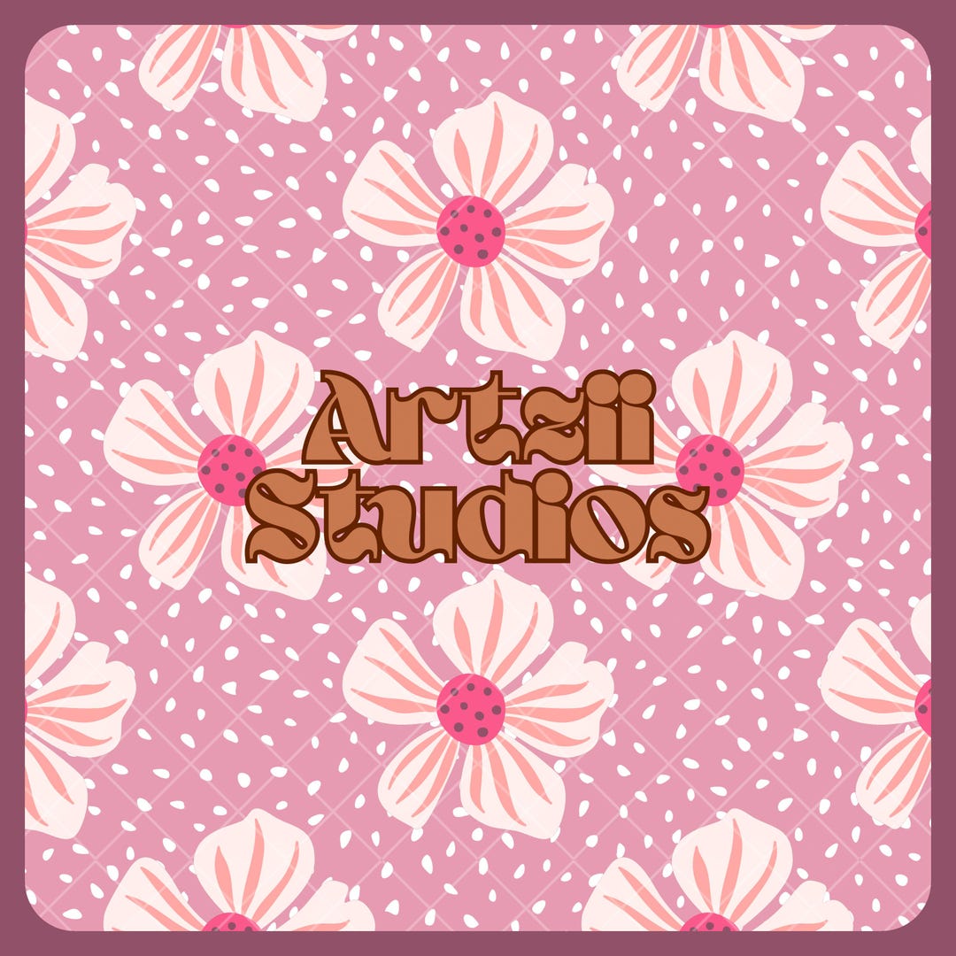 Polka Dot Daisy, Flower Seamless Pattern, Retro Background, Printable ...