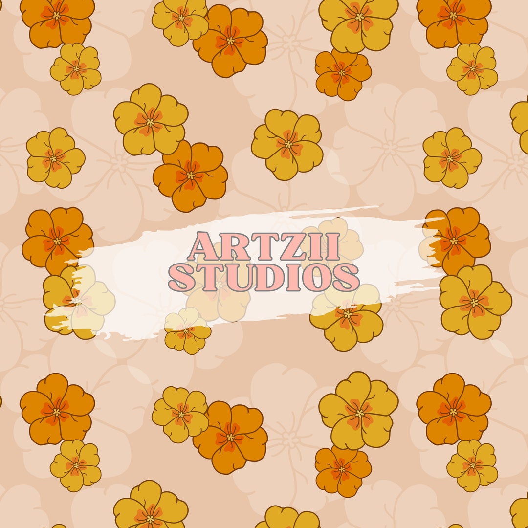 Ilima Flower, Ilima Flower Seamless Pattern, Retro Background ...