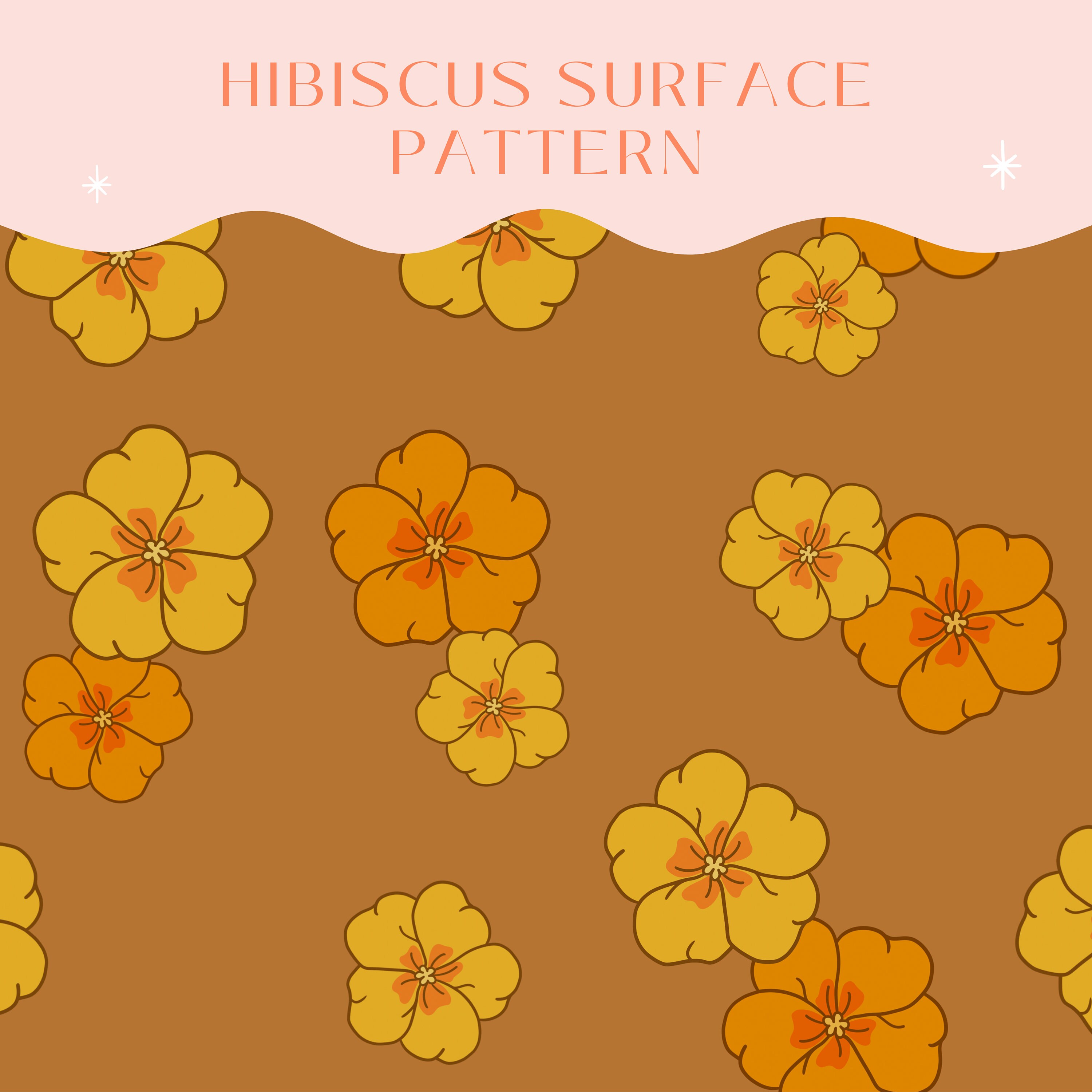 Ilima Flower, Ilima Flower Seamless Pattern, Retro Background ...