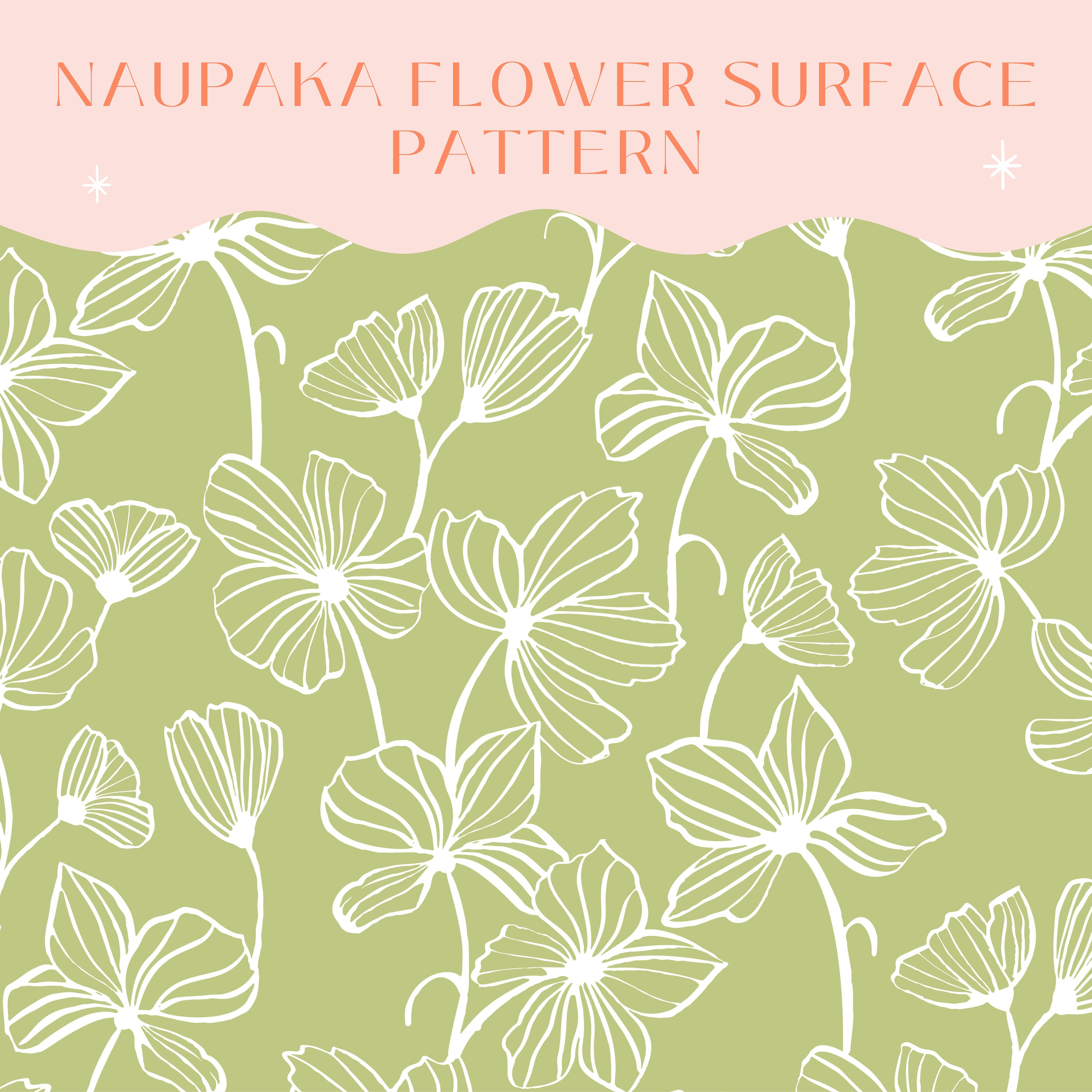 Naupaka Flower, Naupaka Flower Seamless Pattern, Retro Background ...