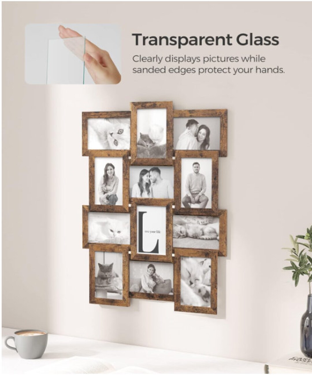 Handmade Wood 12 Opening Collage Photo Frame Frames for Picture Collage ...