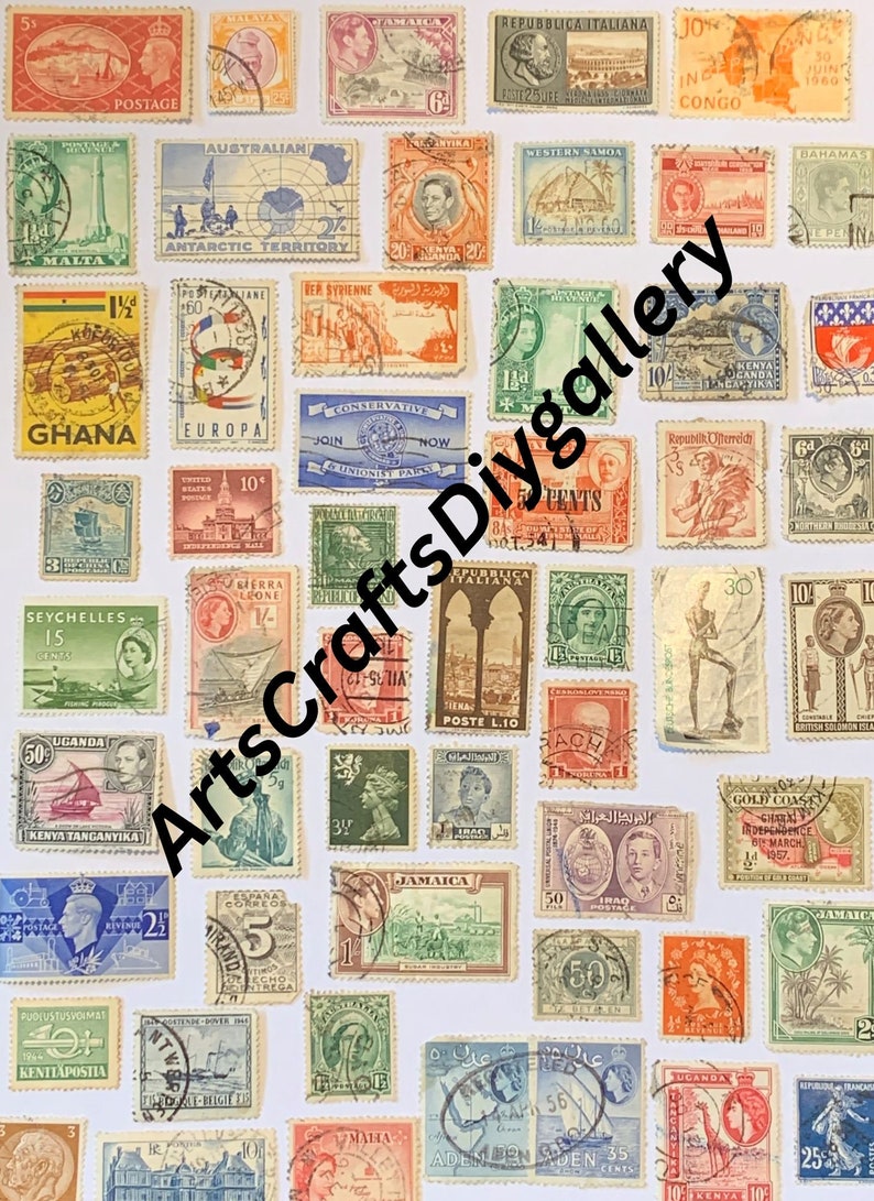 Instant Download Digital, Vintage Postage Stamps, Junk Journals ...