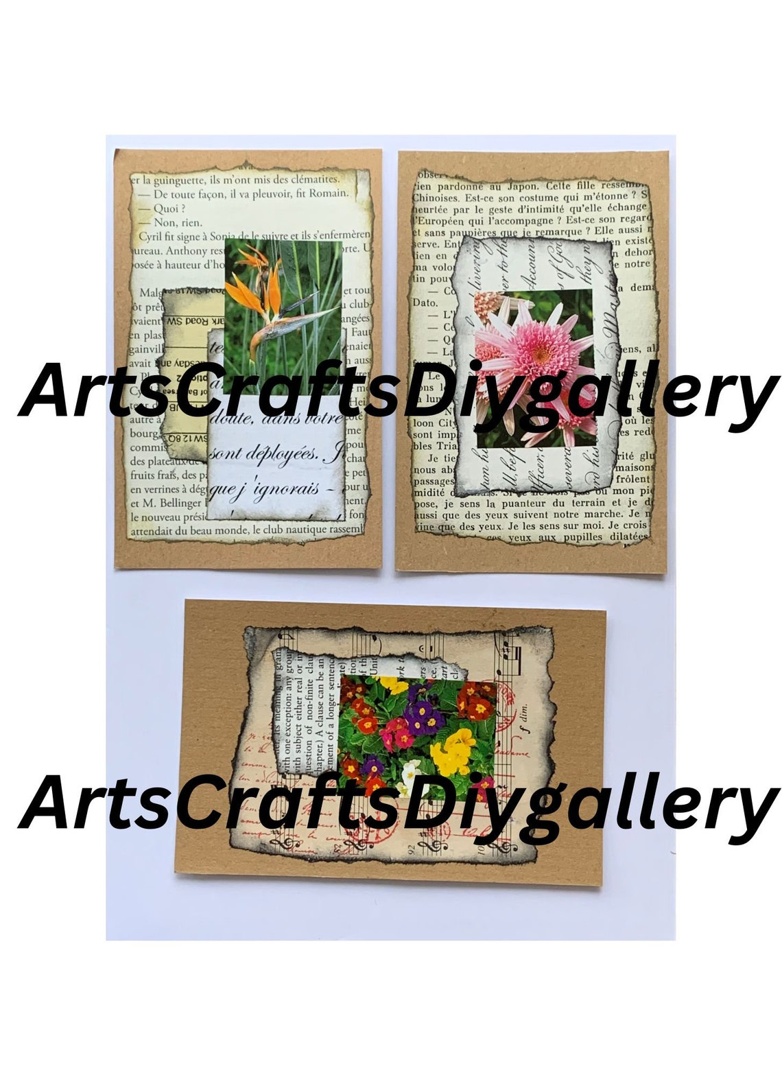 Gift Tags 48 Pc, Floral, French Script for Junk, Travel Journals ...