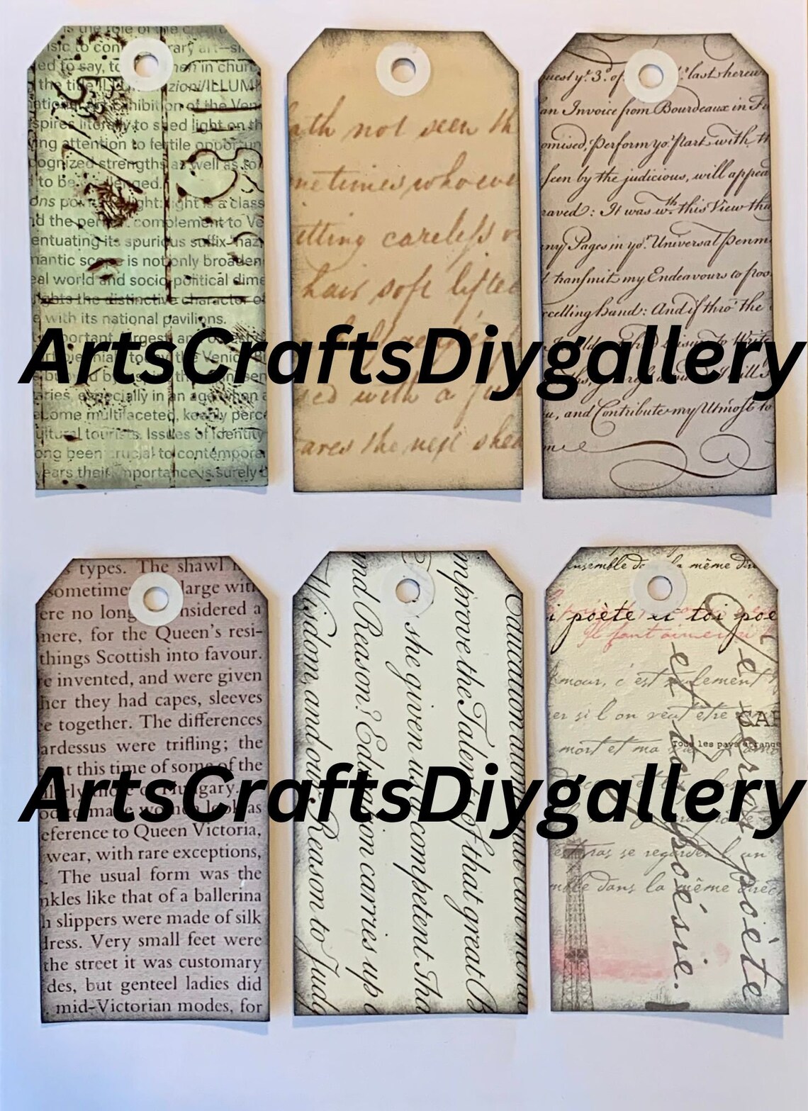 Gift Tags 48 Pc, Floral, French Script for Junk, Travel Journals ...