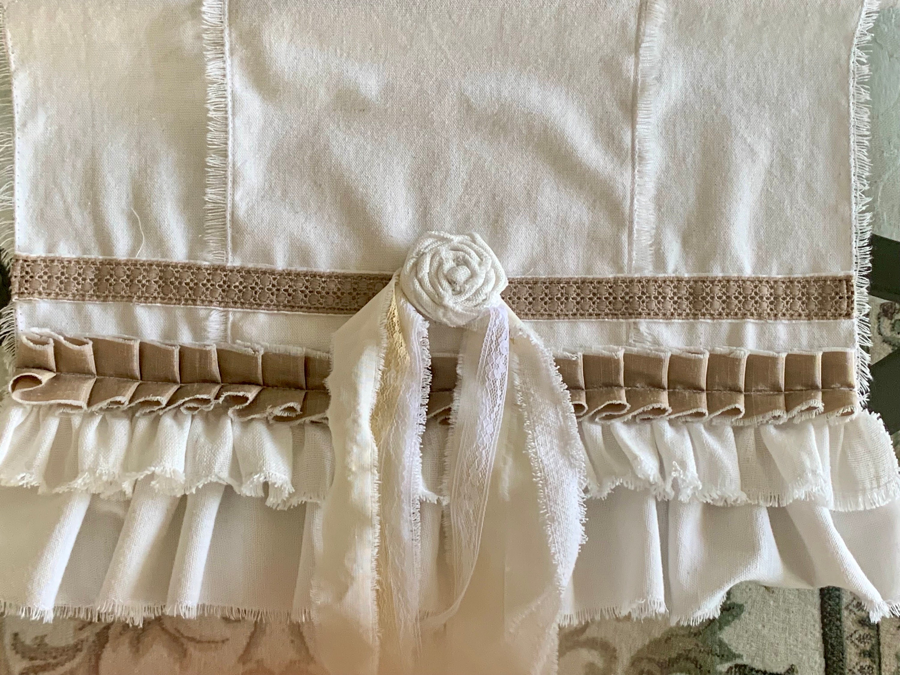 Handmade, Shabby Chic Table Runner 62”x17”, Rustic, Farmhouse Country ...