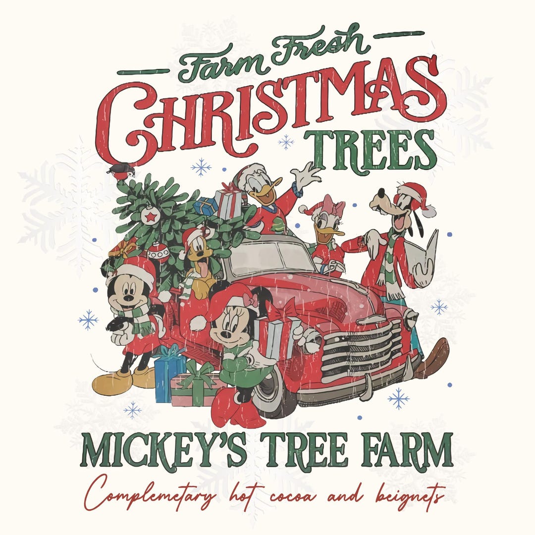 Vintage Disney Farm Fresh PNG, Mickey's Tree Farm Png, Mickey and ...