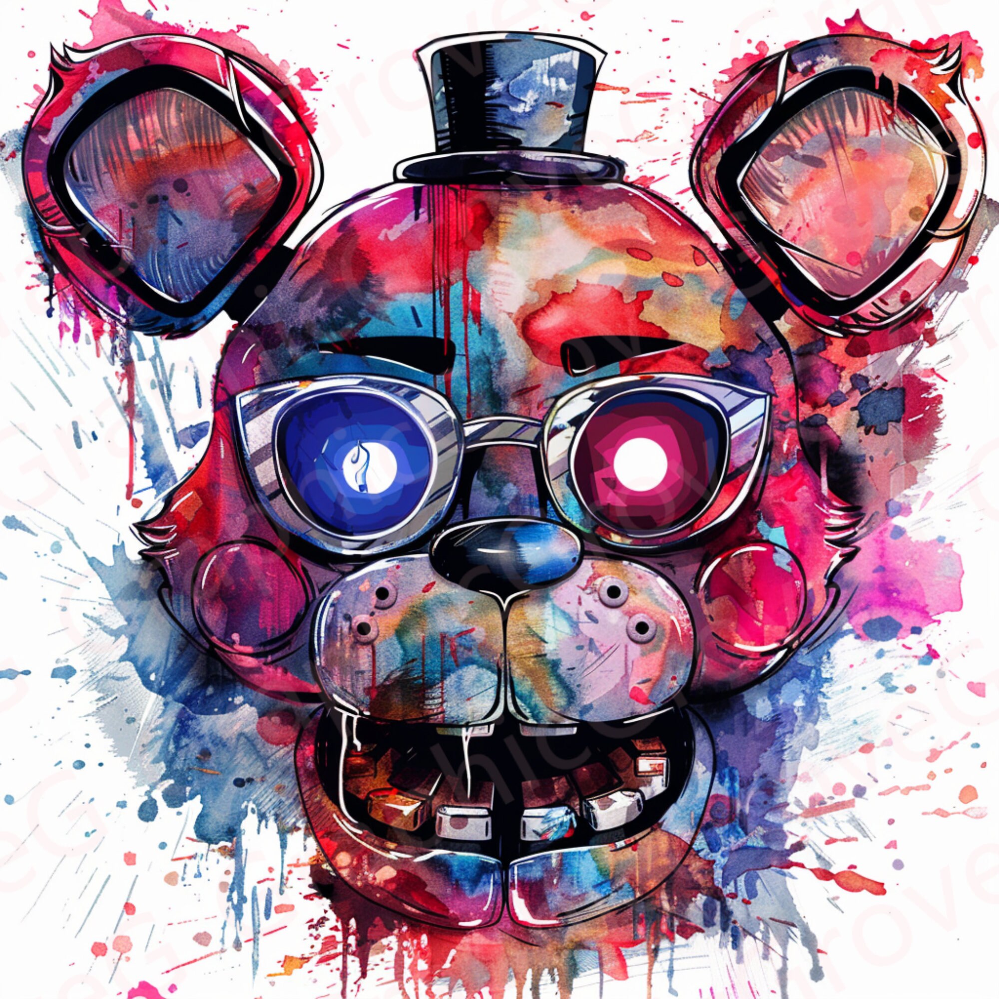 Five Nights at Freddy's PNG, Teddy Bear Wearing Eclipse Glasses, Freddy ...