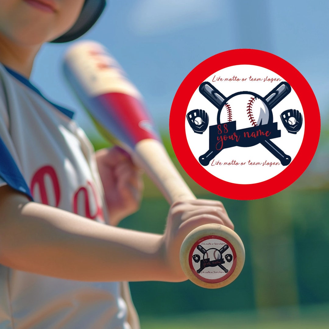 Personalized Bat Knob Sticker-custom 1inch 3D Baseball Bat Decal,custom ...