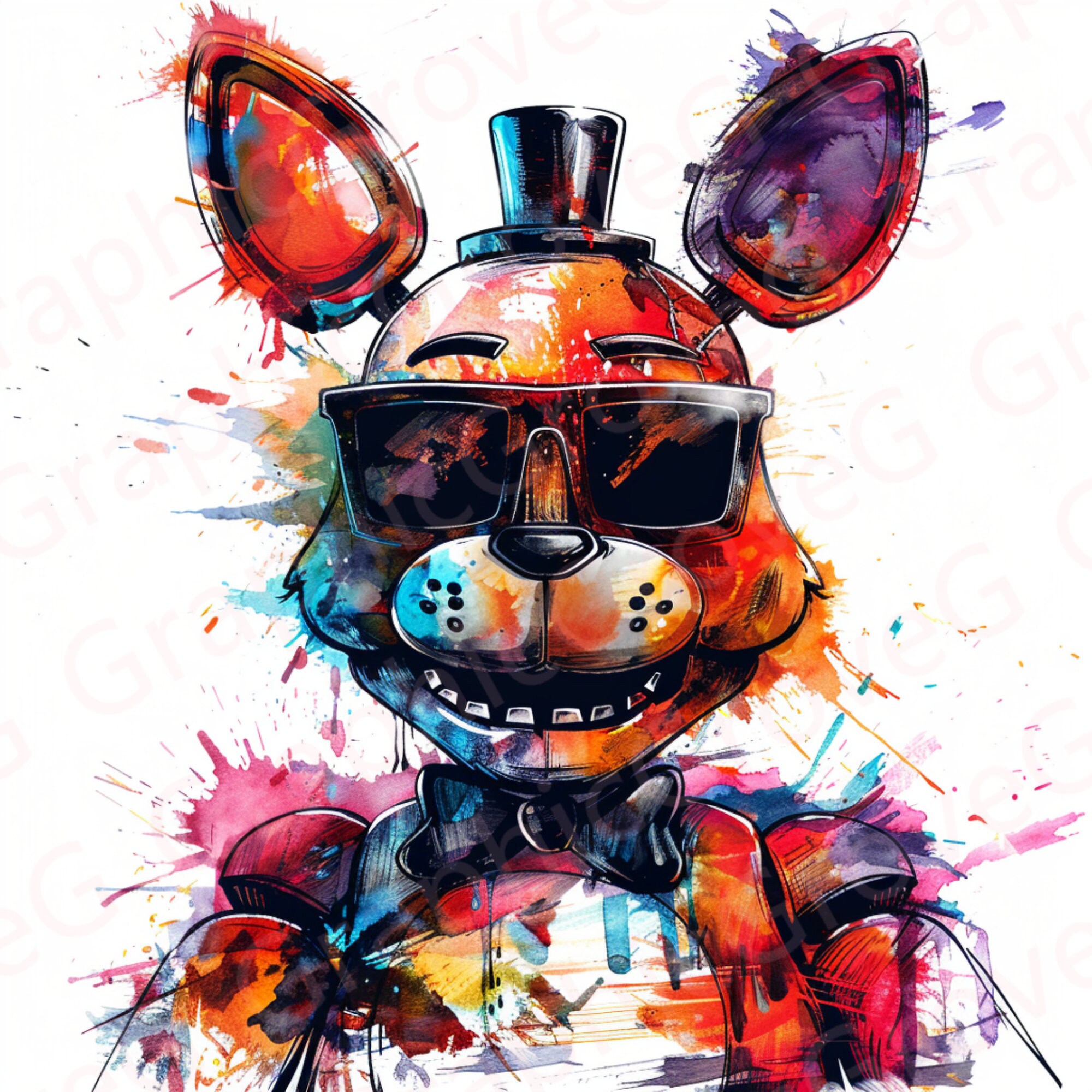 Five Nights at Freddy's PNG, Teddy Bear Wearing Eclipse Glasses, Freddy ...