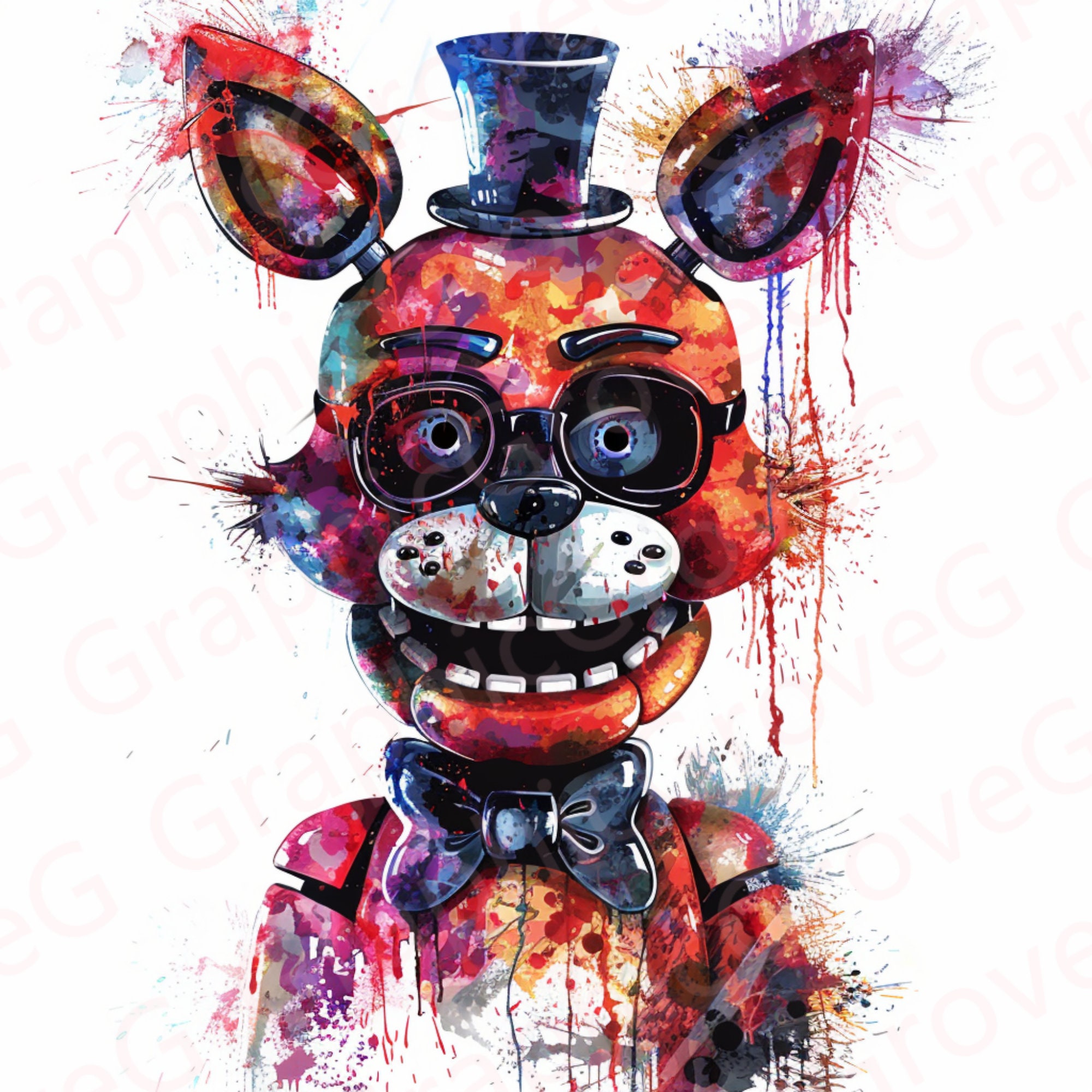 Five Nights at Freddy's PNG, Teddy Bear Wearing Eclipse Glasses, Freddy ...