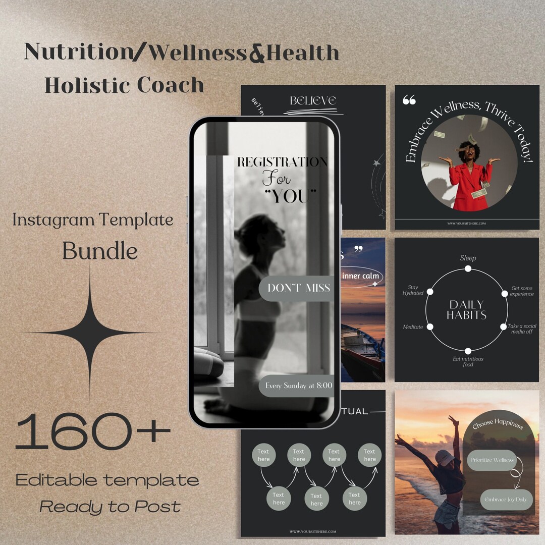 Nutrition Coach Instagram Template/ Wellness Coach Templates/ Holistic ...