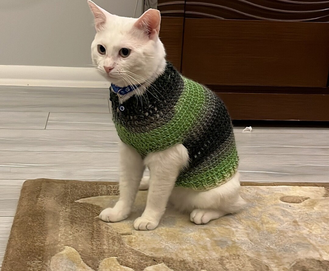 Crochet Pattern Crochet Cat Dress, Crochet Sweater Pattern, Pet Jumper ...