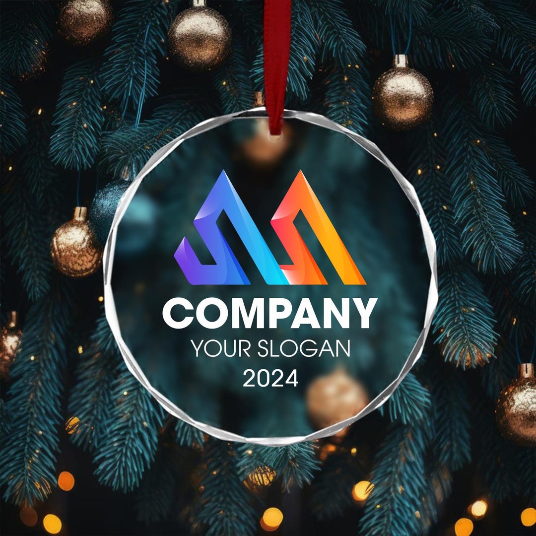 Custom Business Logo Glass Ornament, Company Logo Acrylic Ornament ...