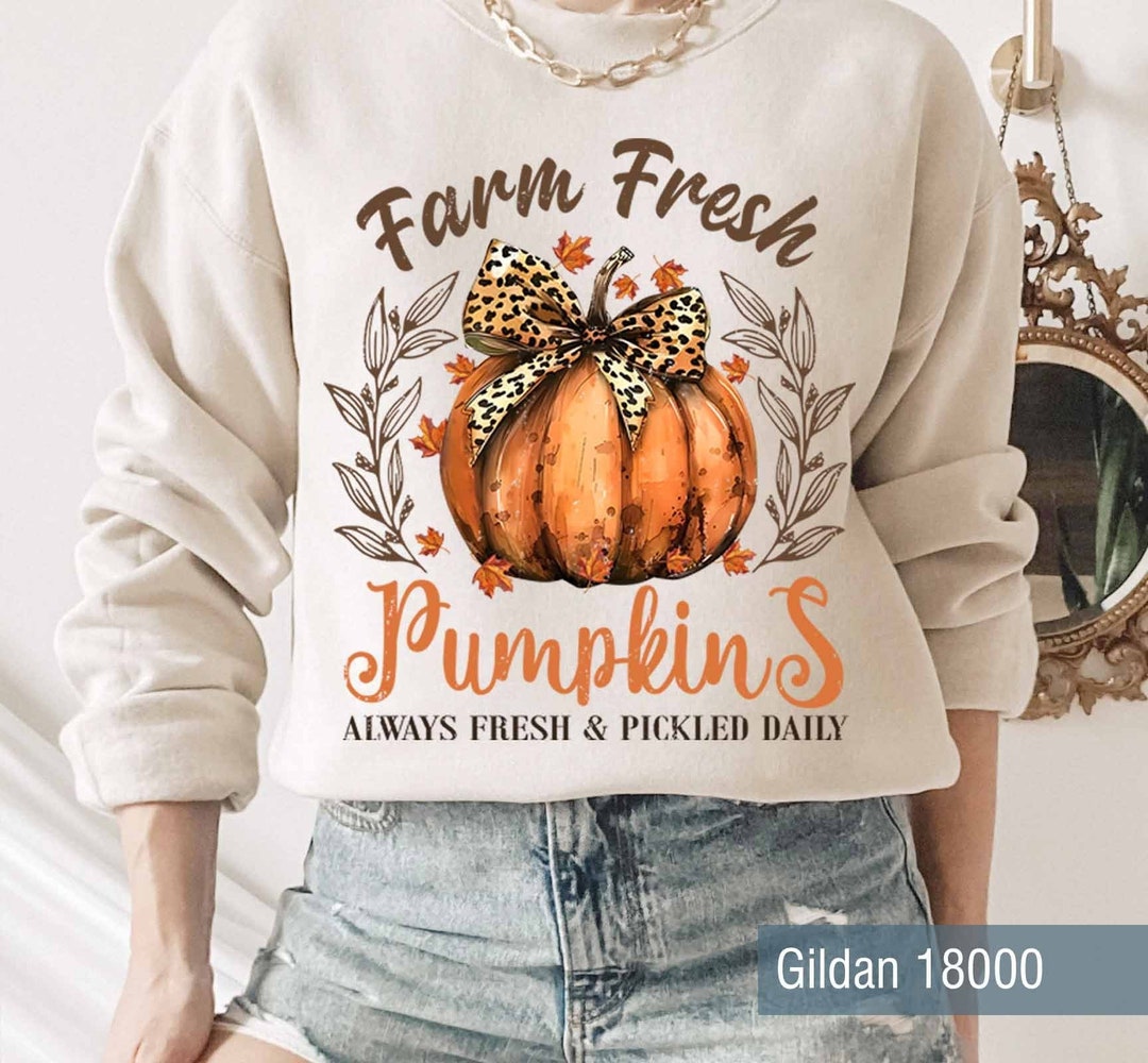 Fall Farm Fresh Pumpkins Sweatshirts,custom Coquette Pumpkin Sweater ...
