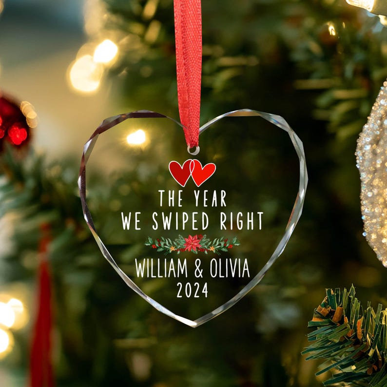 Personalized Couples Ornament, Swiped Right, Valentine's Day Gift - Etsy