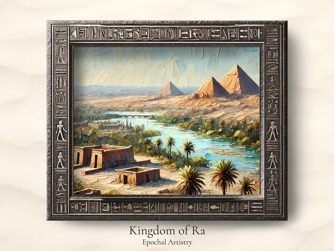 Impasto Ancient Cairo Egypt Landscape Art, Ancient Egypt Giza Pyramids ...