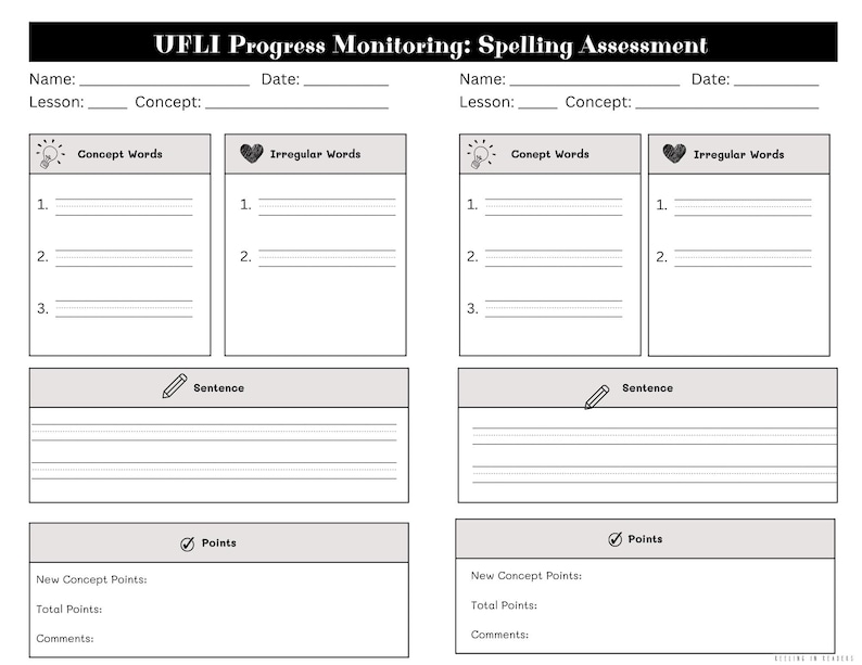 UFLI Spelling Assesment Page - Etsy