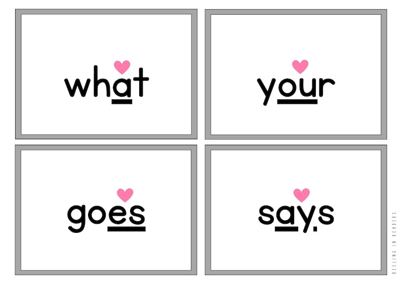 UFLI Inspired Heart Word Flash Cards | Printable - Etsy