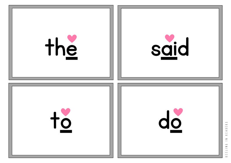 UFLI Inspired Heart Word Flash Cards | Printable - Etsy