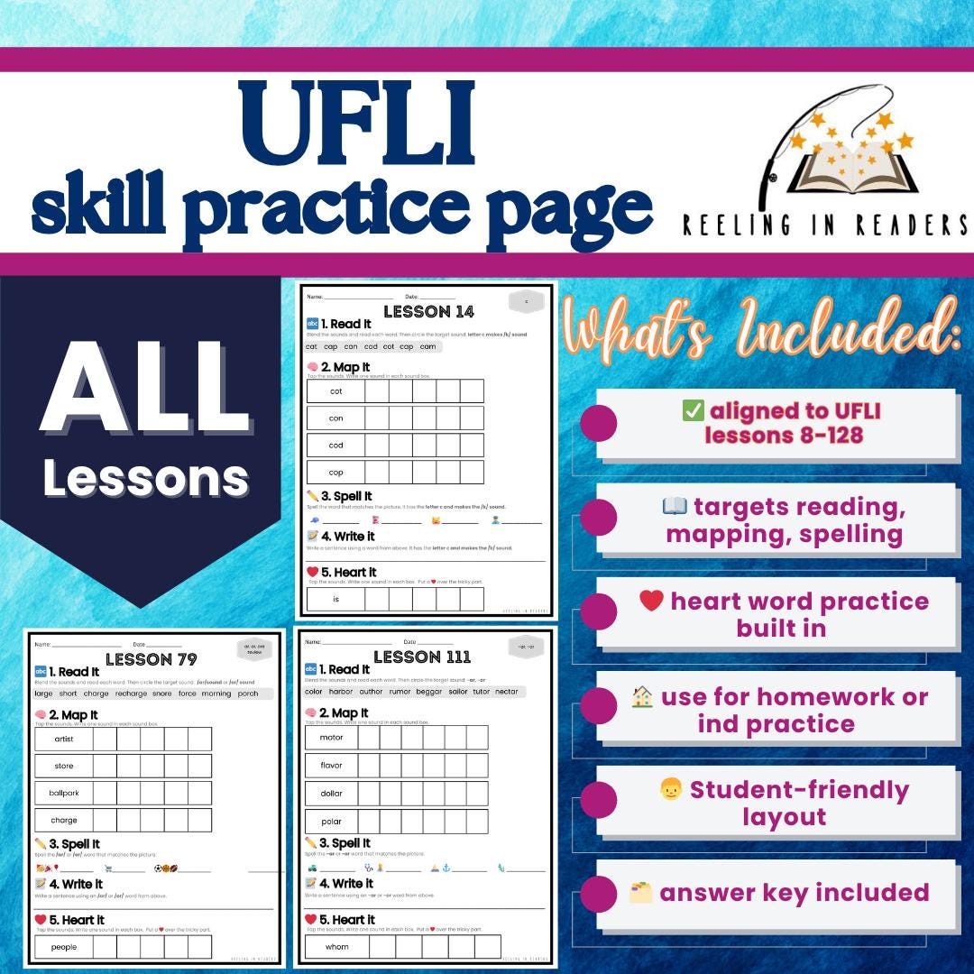 Ufli-inspired Phonics Practice Page |science of Reading | K–2 Bundle - Etsy