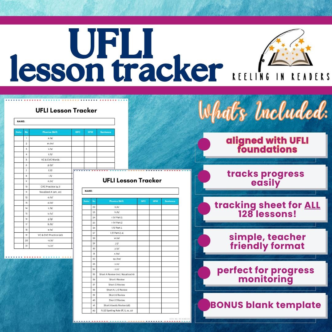 UFLI Lesson Tracker - Etsy