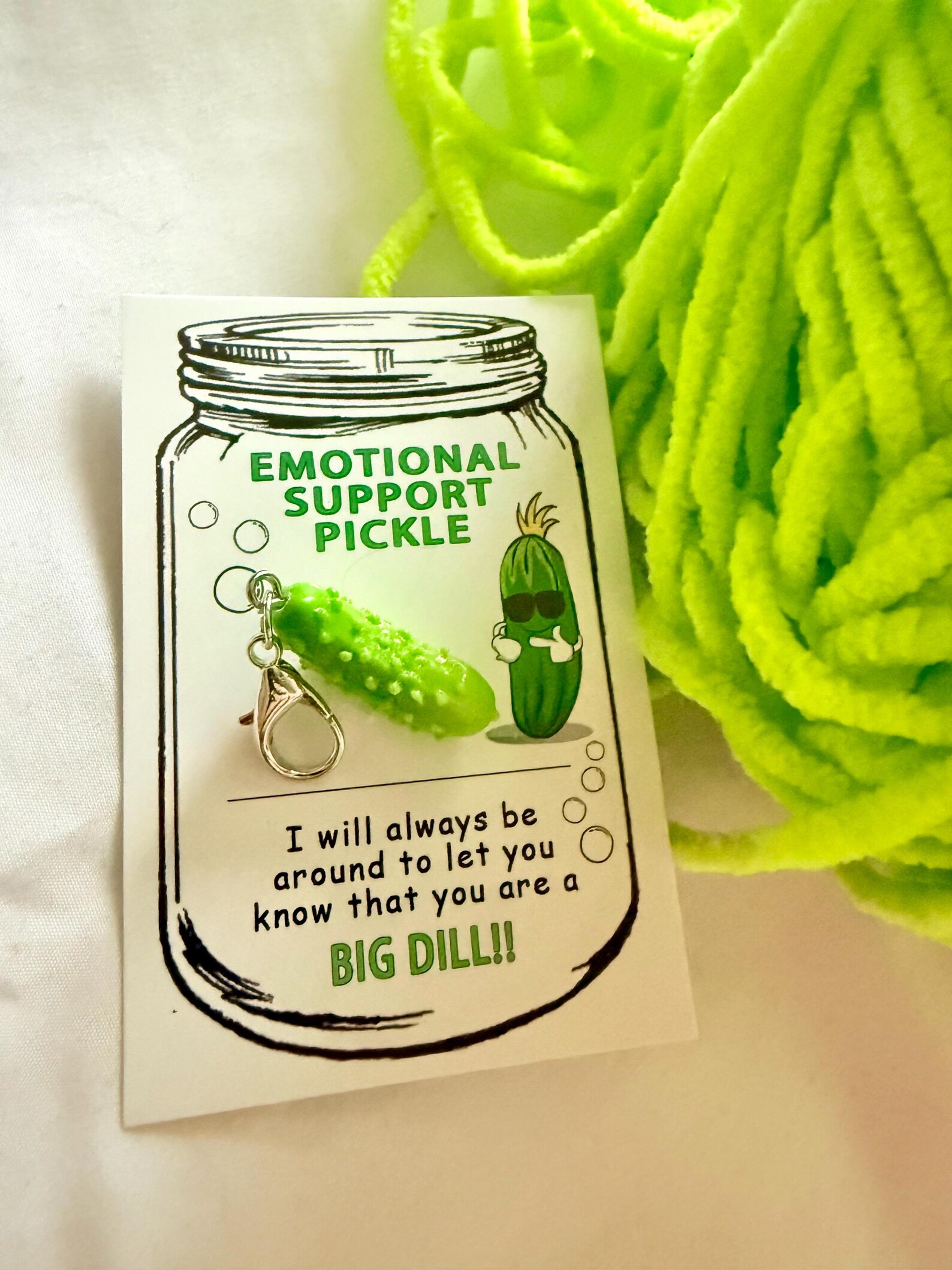 Emotional Support Pickle Stitch Marker for Crochet - Etsy