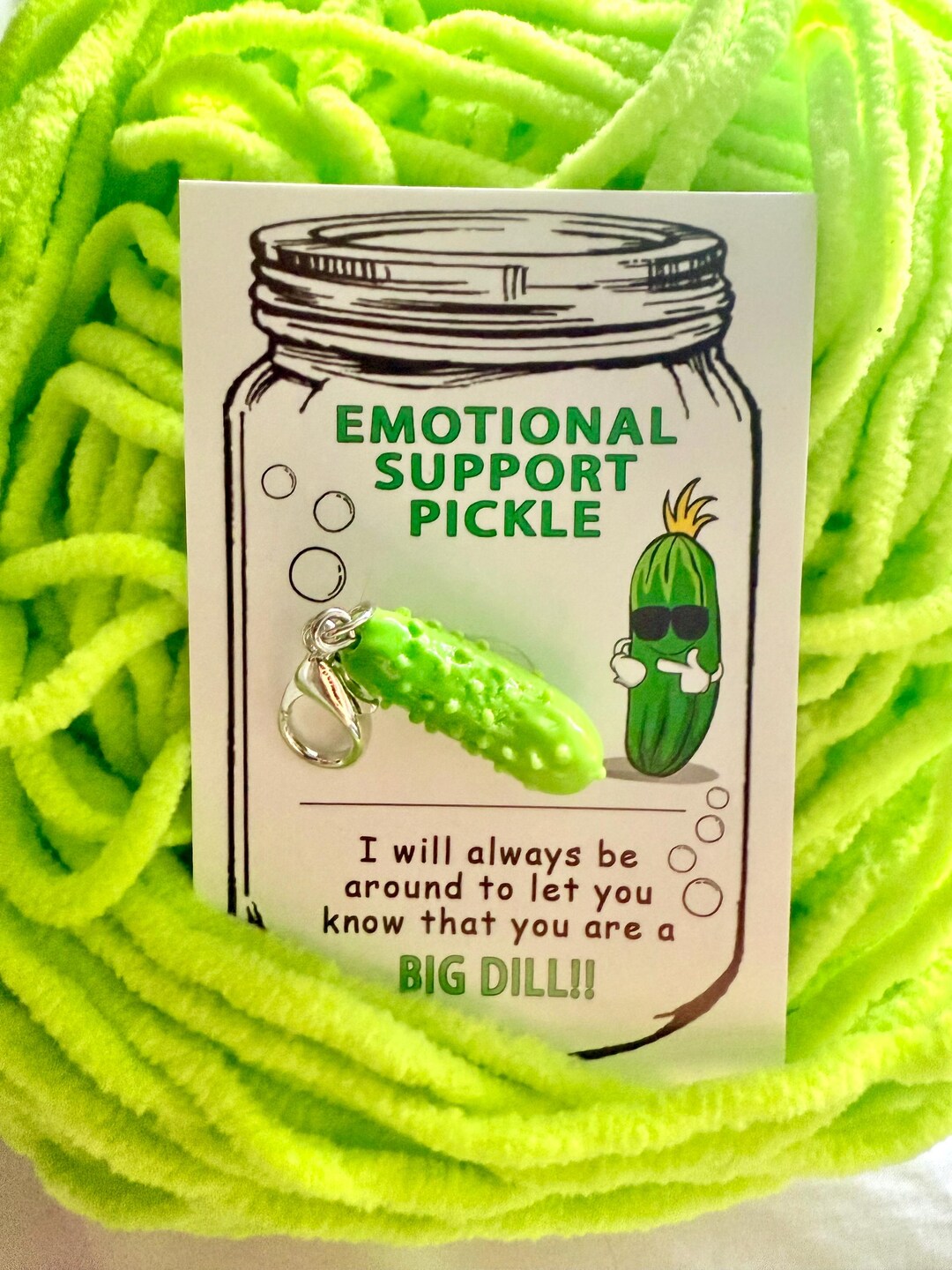 Emotional Support Pickle Stitch Marker for Crochet - Etsy