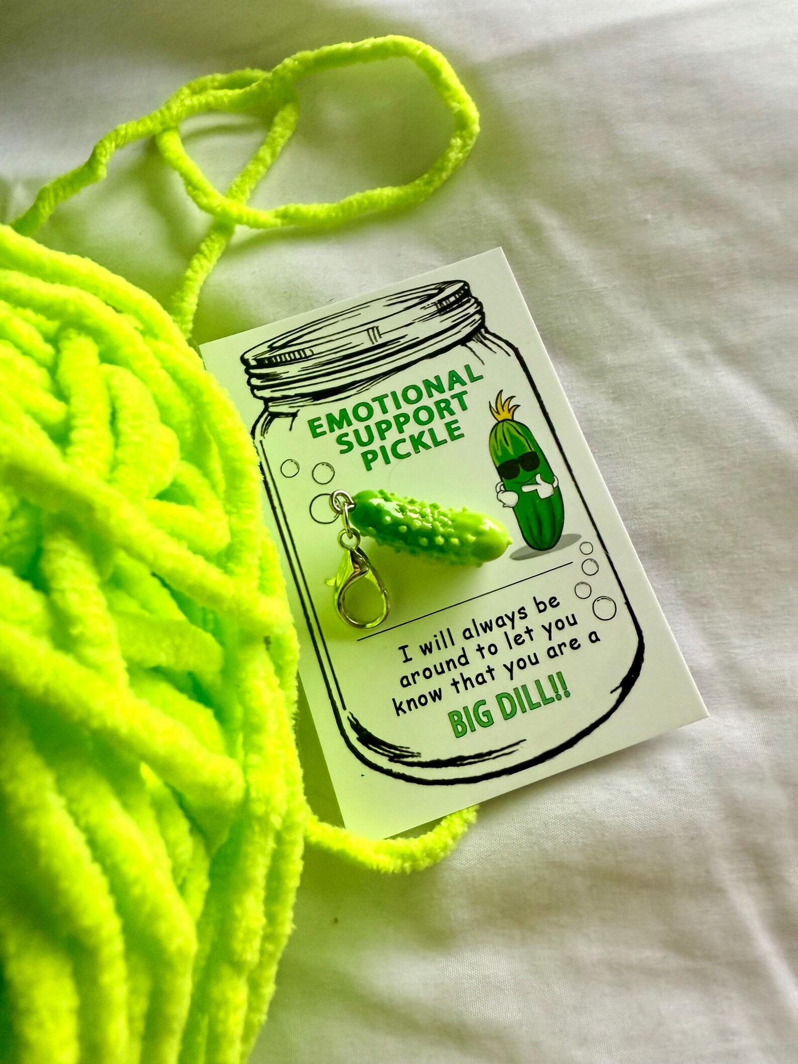 Emotional Support Pickle Stitch Marker for Crochet - Etsy