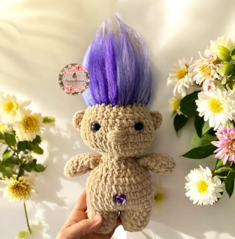 Gem Buddies NO SEW Crochet Pattern-troll,amigurumi, Pdf, Retro Troll ...