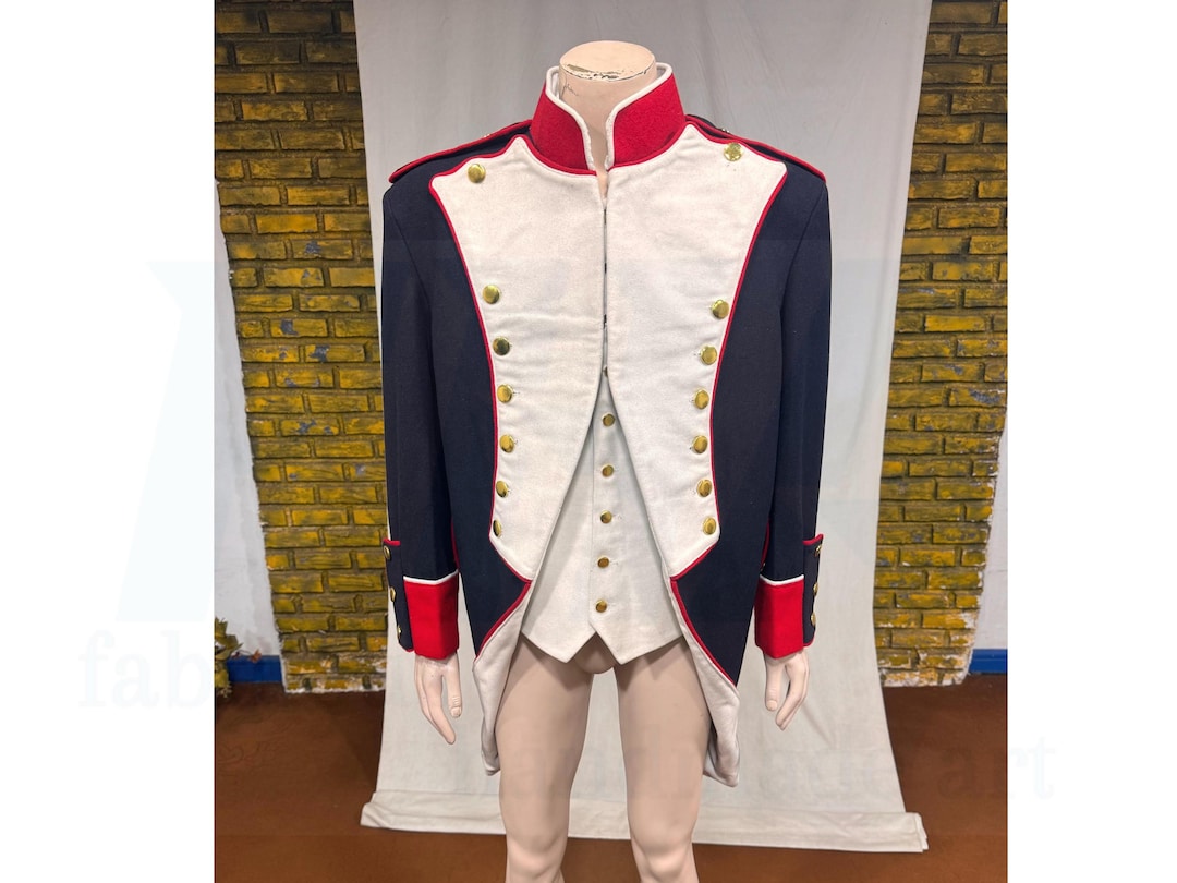 Men's Historical Tailcoat Costume Admiral Uniform, 18th Century ...
