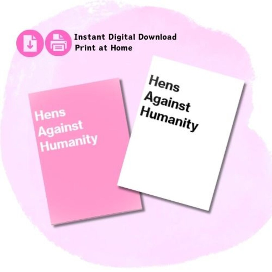 Pink Hens Against Humanity Card Game | PRINTABLE | Cards Against ...
