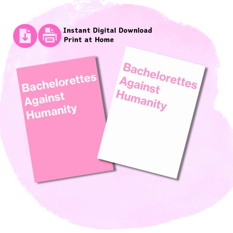 Bachelorettes Against Humanity: Printable Bachelorette Party Card Game ...