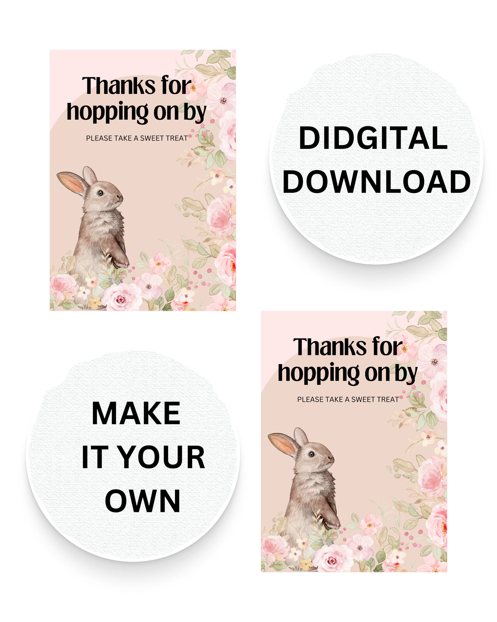 Thanks for Hopping by Bunny First Birthday Poster - Etsy