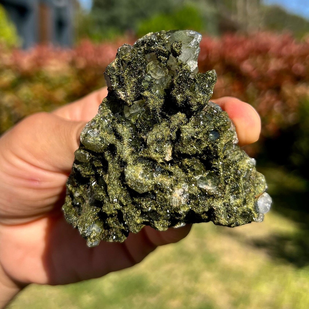 Forest Epidote Quartz Crystal Mini Minerals Stone raw Rock Stone-high ...