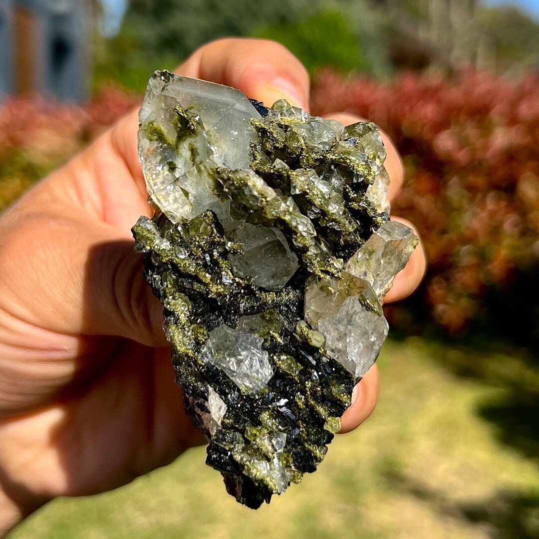 Epidote Quartz Crystal Mini Minerals Stone raw Rock Stone-high Quality ...