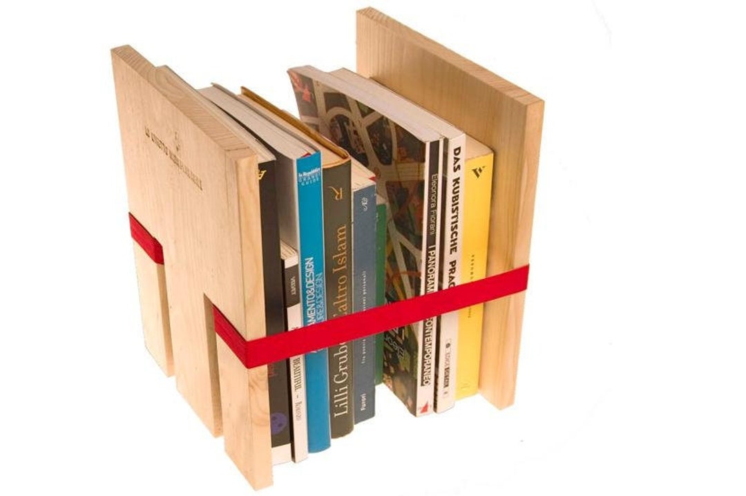 Unique Reclaimed Wood Book Holder With Red Elastic Strap | Functional ...