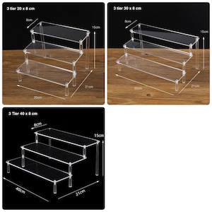 Acrylic Display Stand, Transparent Display Riser Rack for Cupcake, Perfume Doll Décor and ...