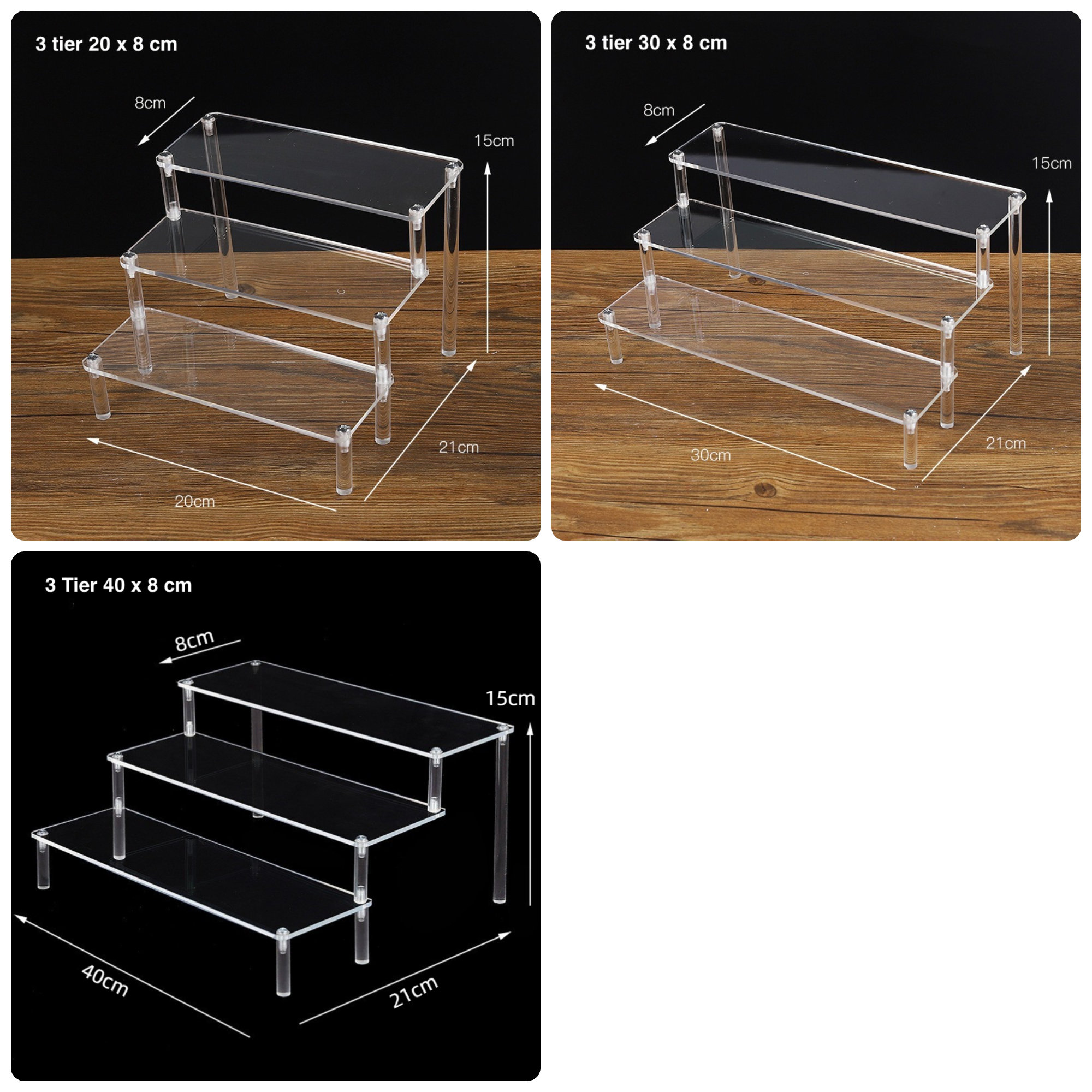 Acrylic Display Stand, Transparent Display Riser Rack for Cupcake ...