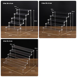 Acrylic Display Stand, Transparent Display Riser Rack for Cupcake, Perfume Doll Décor and ...