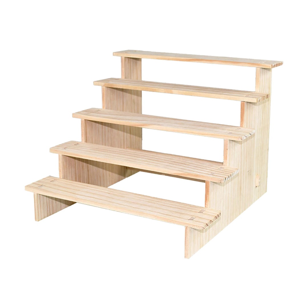 Wooden Riser Display Shelf Organizer Rectangle Wood Display Riser Stand ...