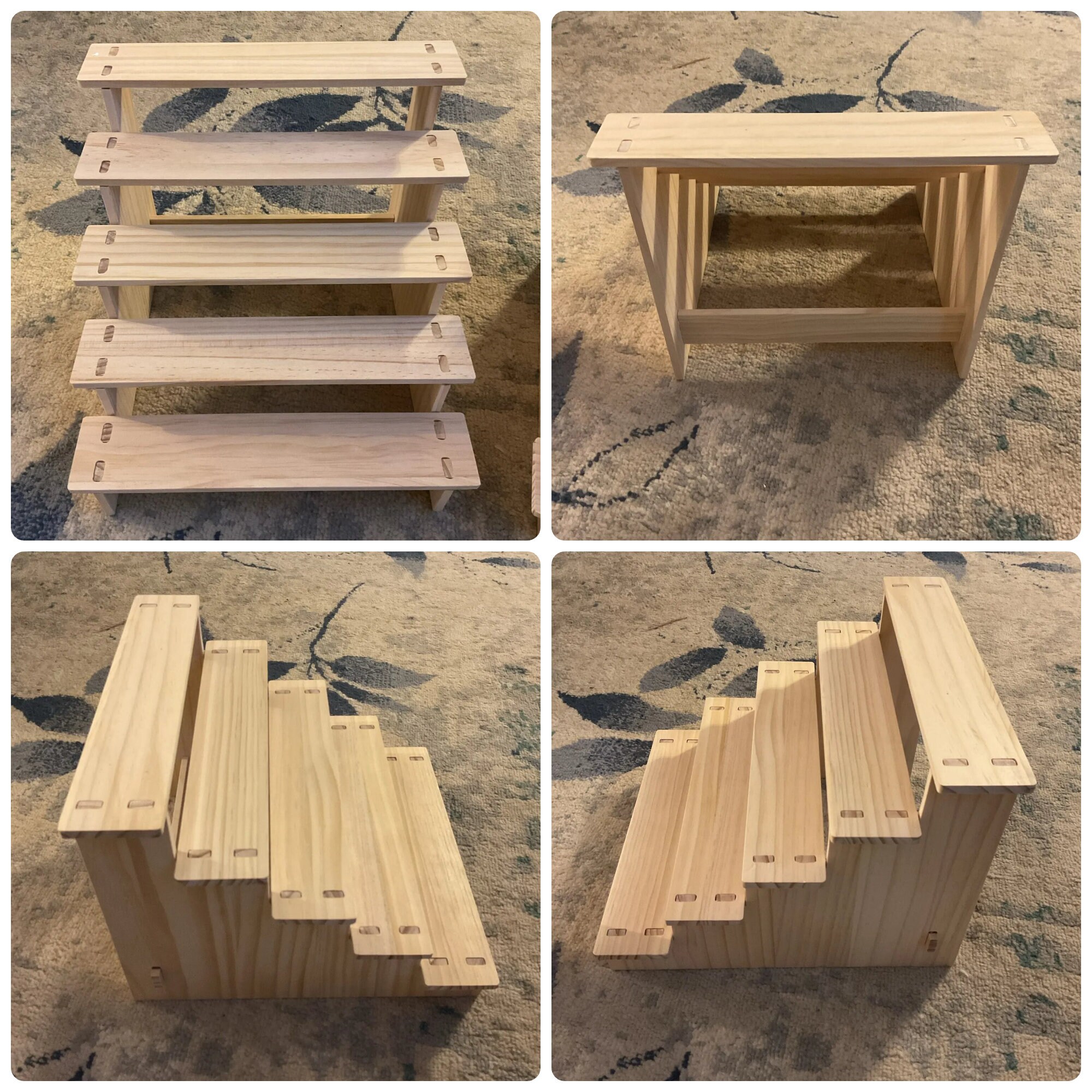 Wooden Riser Display Shelf Organizer Rectangle Wood Display Riser Stand ...