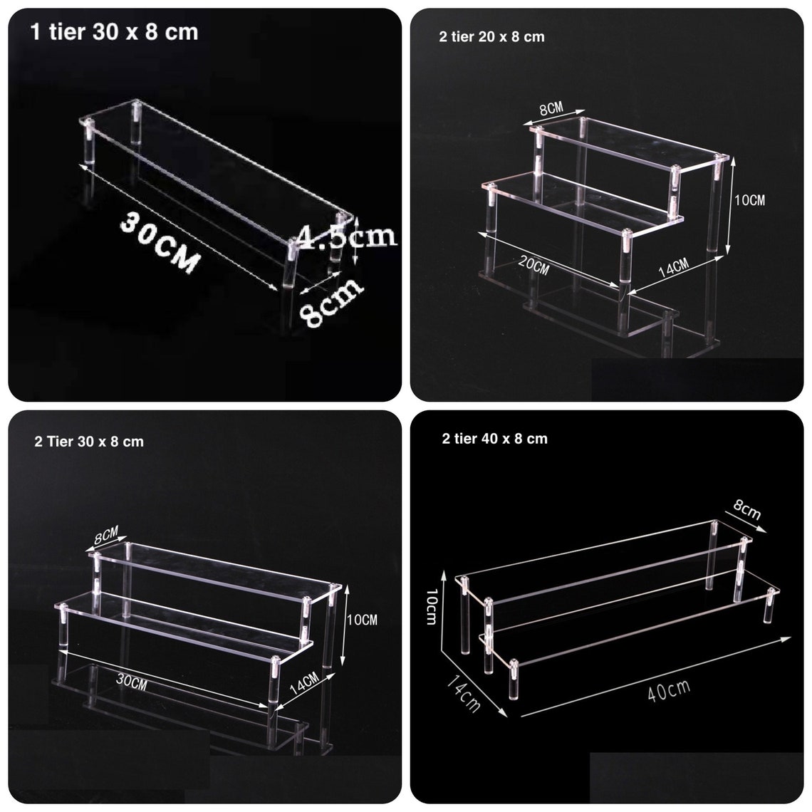 Acrylic Display Stand, Transparent Display Riser Rack for Cupcake ...