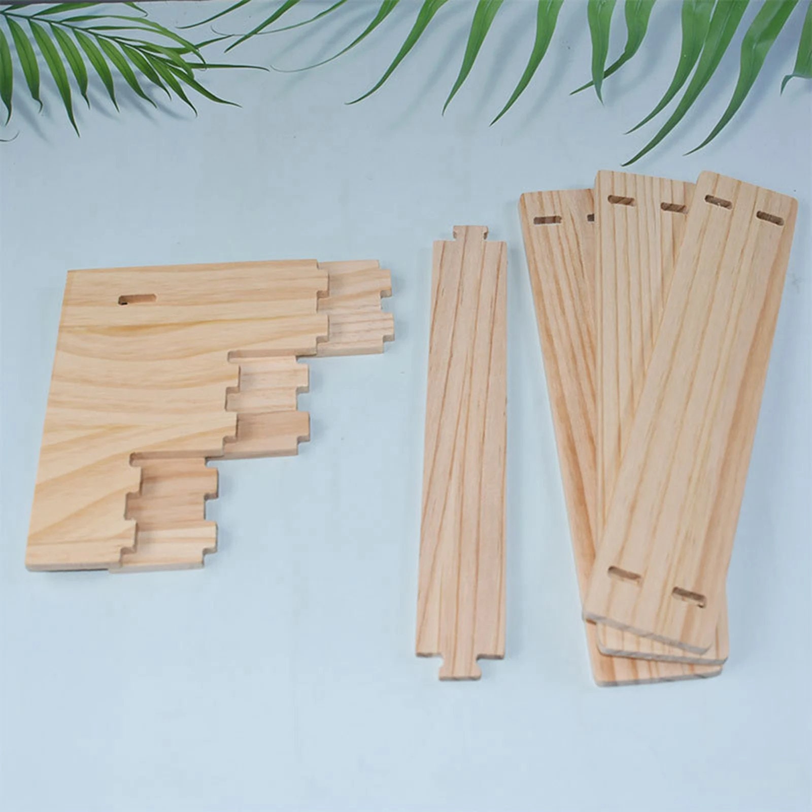 Wooden Riser Display Shelf Organizer Rectangle Wood Display Riser Stand ...