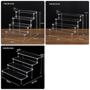 Acrylic Display Stand, Transparent Display Riser Rack for Cupcake, Perfume Doll Décor and ...