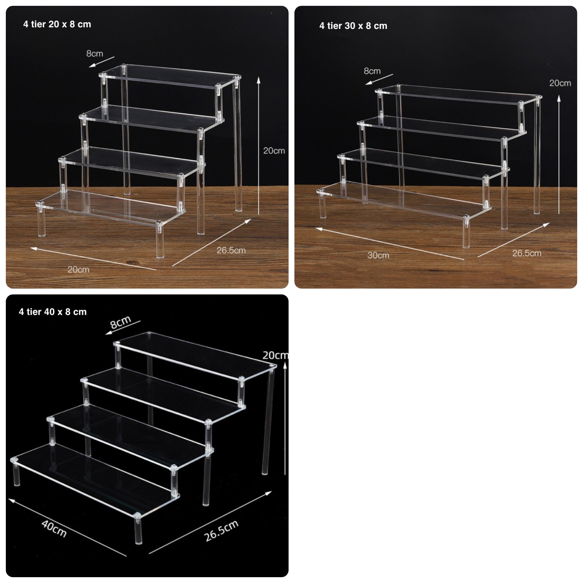 Acrylic Display Stand, Transparent Display Riser Rack for Cupcake ...