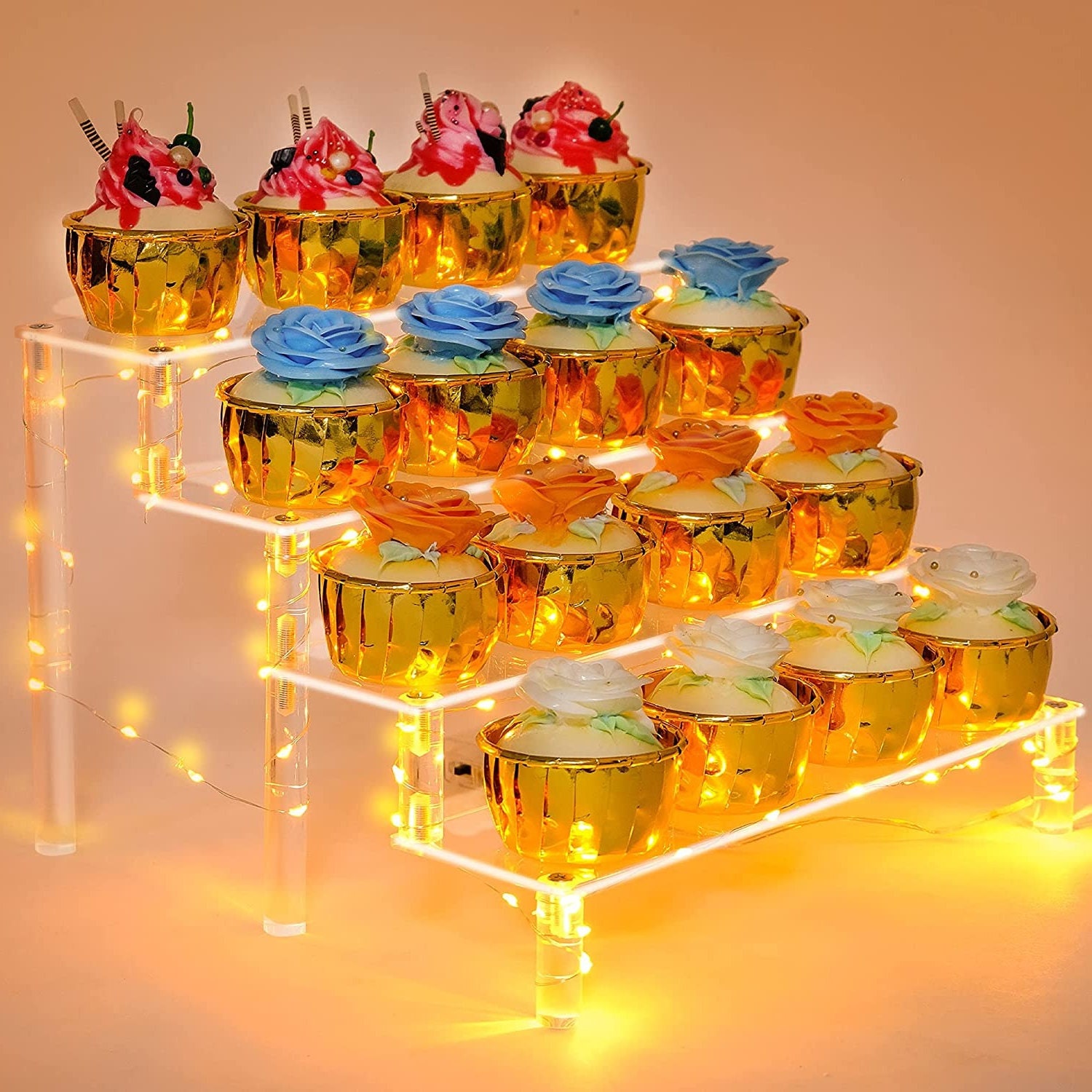 Acrylic Display Stand, Transparent Display Riser Rack for Cupcake ...