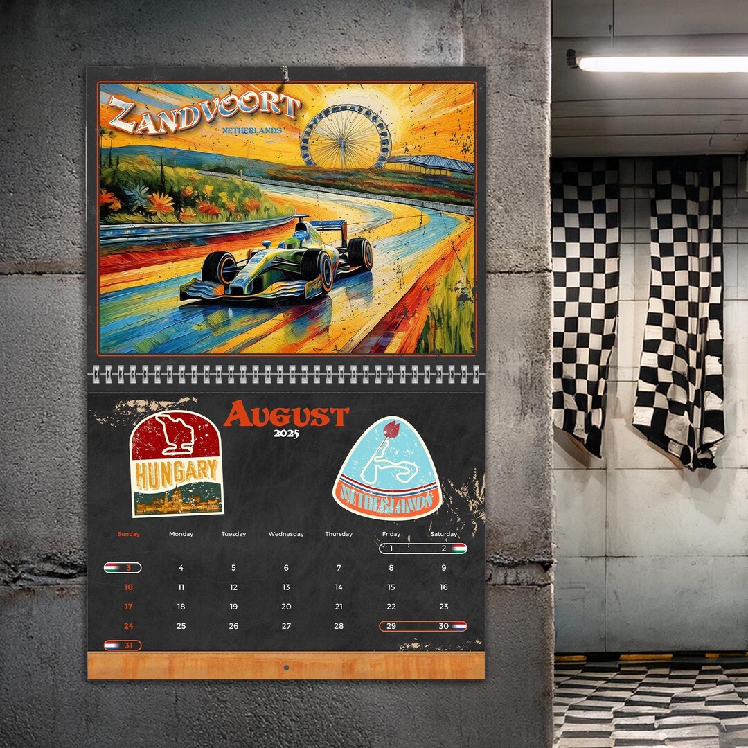2025 Formula 1 Wall Calendar, F1 Racing Gift, Formula One Merch ...