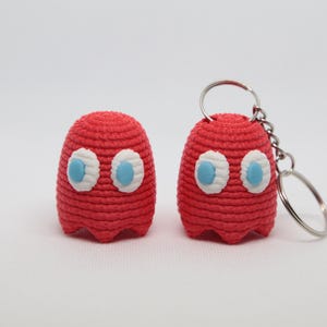 Crochet Amigurumi Style 3D Printed Pac-man and Ghosts Keychain Figure ...