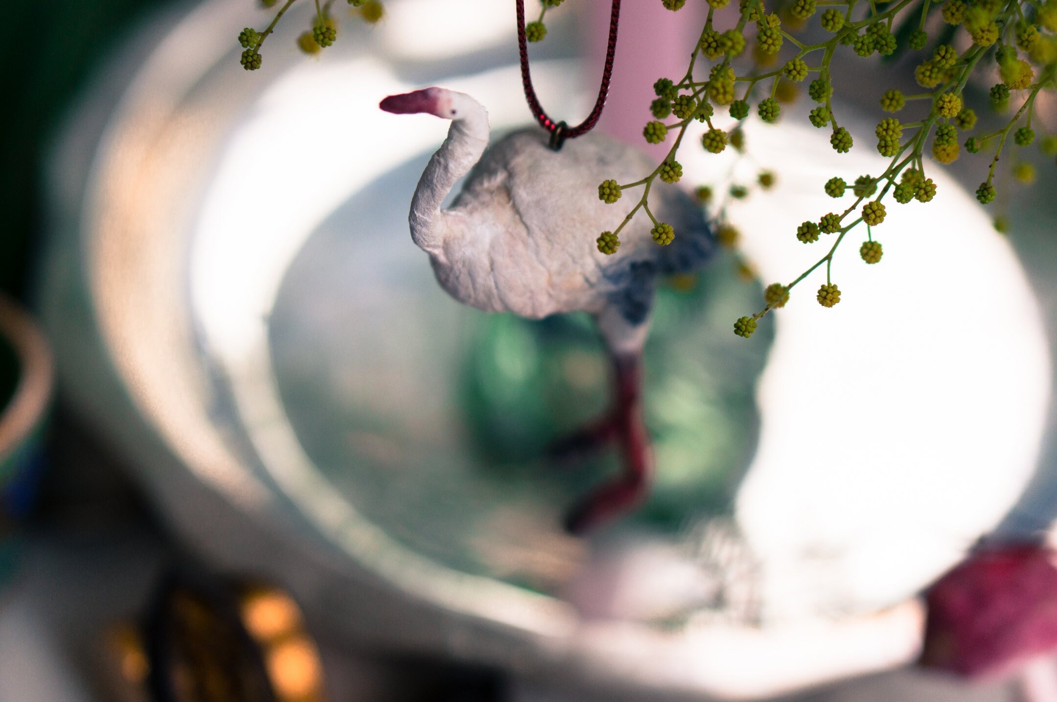 Cotton Stork in Vintage Style, Birds Decoration, Spuncotton Spinning ...