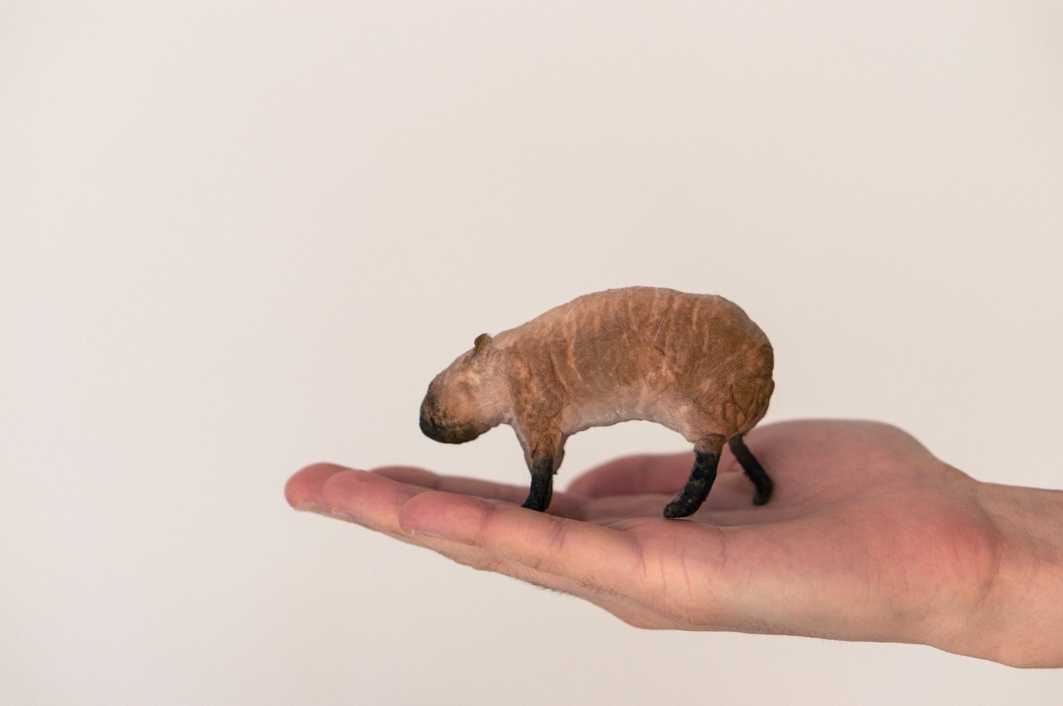 Cotton Hanging Capybara in Vintage Style, Animal Decoration, Spuncotton ...